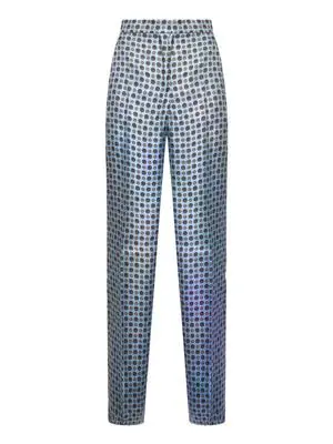 Max Mara Geometric Print Trousers - Blue