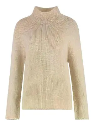 THE (ALPHABET) Turtleneck Cashmere Sweater Neutrals