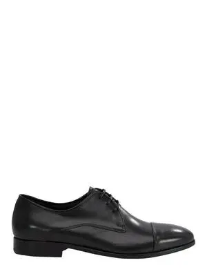 FABI Leather Lace-up Derby Shoes - Black
