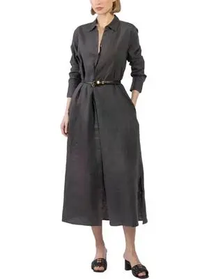 Xirena Button-down Maxi Shirt Dress - Black