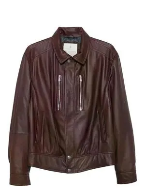 Brunello Cucinelli Zip-fastening Leather Jacket - Brown