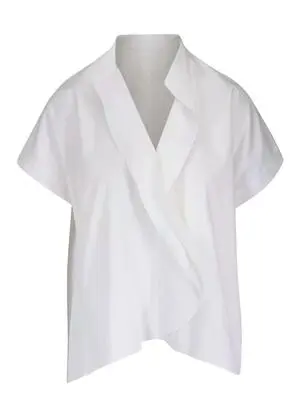 Zero + Maria Cornejo Cotton V-neck Shirt - White