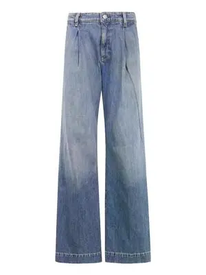 Ralph Lauren Pleated Wide-leg Jeans - Blue