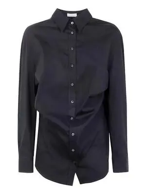 Brunello Cucinelli Button-down Draped Shirt - Black