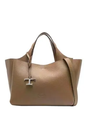TOD'S Leather T-detail Tote - Green