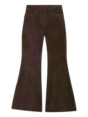 Remain Birger Christensen Flared Suede Trousers - Brown