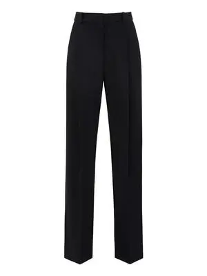 Elisabetta Franchi Pleated Crepe Trousers - Black