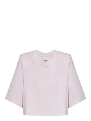Isabel Marant Zaely Padded-shoulder Cropped Top - Pink