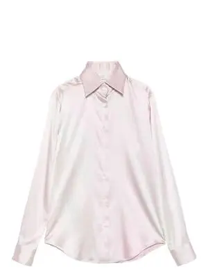 MAZZARELLI Long-sleeve Silk-blend Shirt - Pink