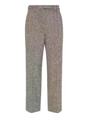 BRUNELLO CUCINELLI Tweed Belted Trousers