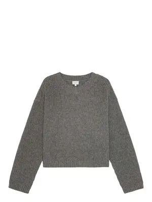 HERSKIND Ribbed Knit Wool-cashmere Blend Sweater - Grey