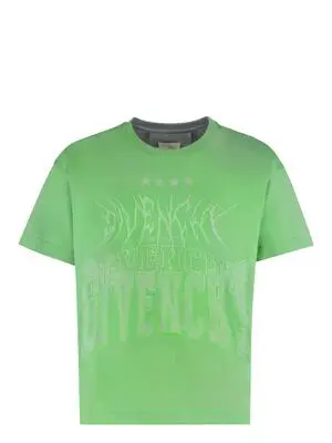 Givenchy Flame-logo Cotton T-shirt - Green