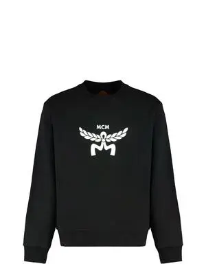 Mcm Logo Crew-neck Sweatshirt - Black