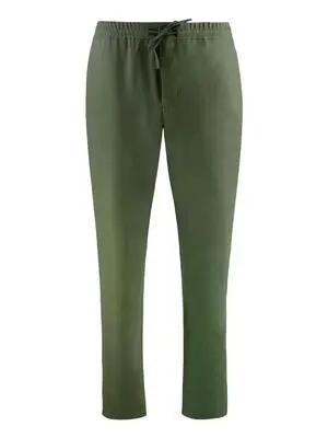 Canali Wool-blend Drawstring Trousers - Green