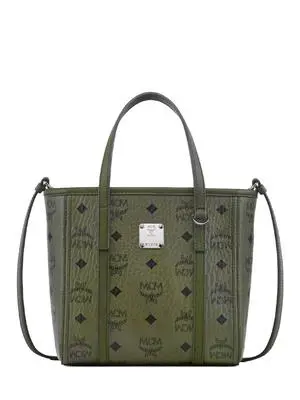Mcm Mini Toni Visetos-monogram Tote Bag - Green