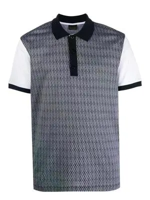 BILLIONAIRE Two-tone Cotton Polo Shirt - Blue