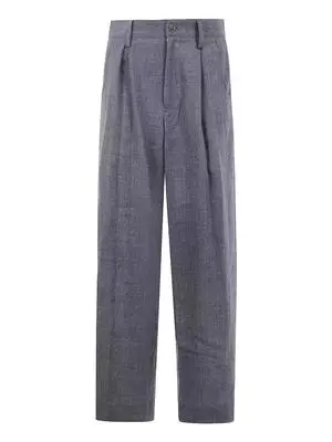 Y’s Pleated Wool Trousers - Grey