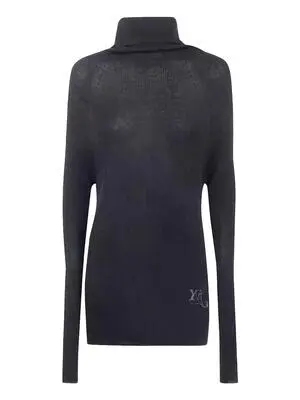 Y’s Embroidered-logo Turtleneck Sweater - Black