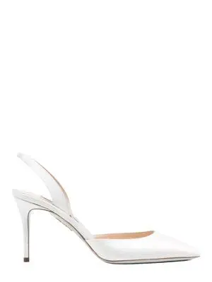 AQUAZZURA 85mm So Nude Slingback Pumps - White