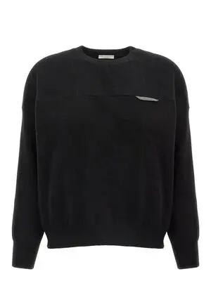 Brunello Cucinelli Monile Detail Cashmere Sweater - Black