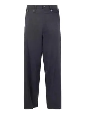 Y’s Button-fastening Wool Trousers - Black