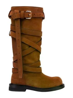 Moschino Suede Biker Boots - Brown