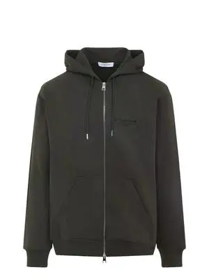 Givenchy Logo-embroidered Zip-up Hoodie - Green