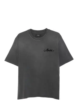Amiri Embroidered Cotton T-shirt - Grey