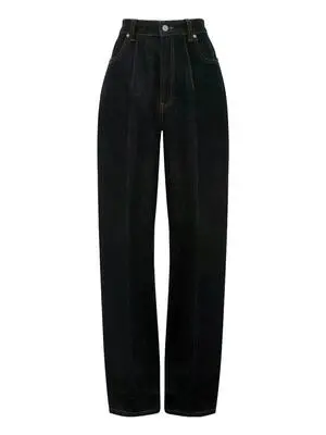 Victoria Beckham Cinched High-waisted Jeans - Blue