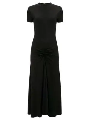 Victoria Beckham Gathered Waist Midi Dress - Black