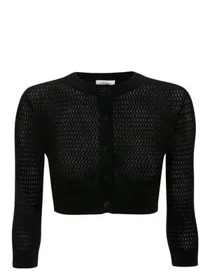 Victoria Beckham Three-quarter Sleeve Cropped Cardigan - Black