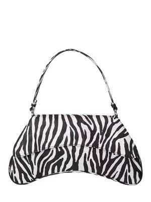SIMONMILLER Zebra-print Top-handle Shoulder Bag - Black