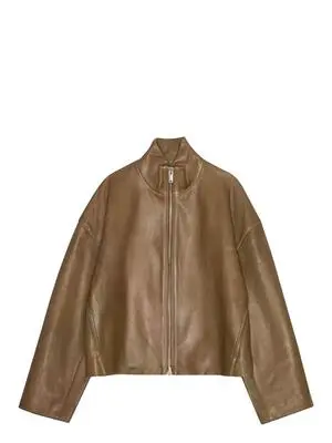 Remain Birger Christensen Leather Zip-front Jacket - Brown