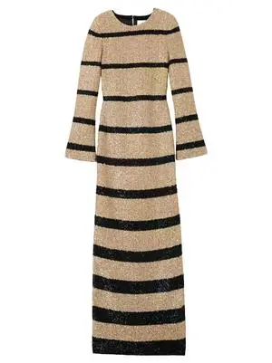 ST. JOHN Sequin Striped Maxi Dress