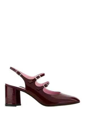 CAREL 70mm Patent Leather Buckle Pumps - Red