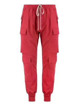 Rick Owens Cargo Pocket Drawstring Trousers - Red