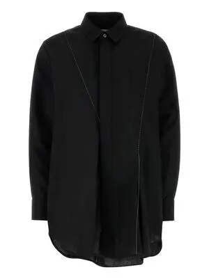Sacai Contrast-stitch Shirt - Black