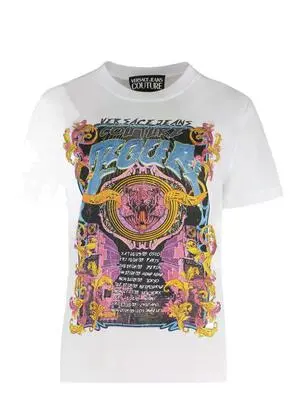 Versace Graphic-print Crew-neck T-shirt - White