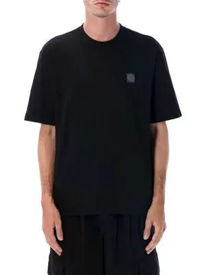 Stone Island Logo Patch Cotton T-shirt - Black