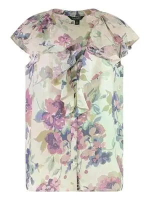 RALPH LAUREN Floral Ruffle Blouse