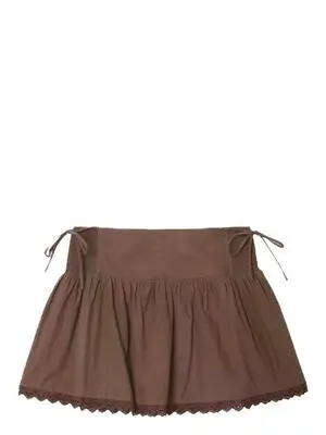 Xirena Lace-trimmed Smocked Skirt - Brown