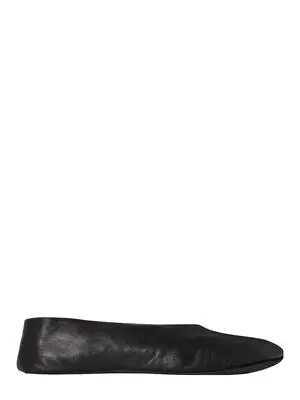 THE ROW Stella Leather Ballet Flats - Black