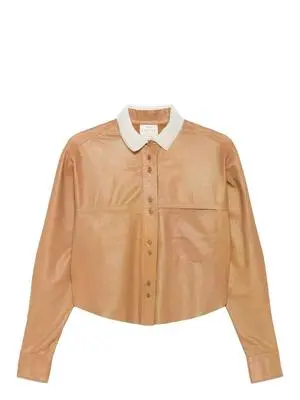 FORTE_FORTE Leather Shirt - Brown