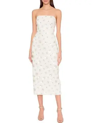 MILLY Kait Fleur Paillette Dress - White
