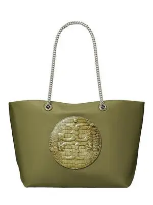 Tory Burch Ella Chain Zip Tote - Green/khaki