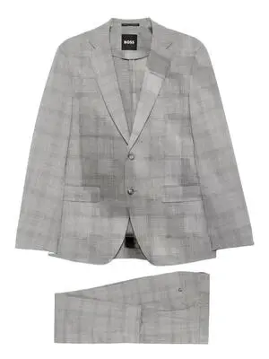 BOSS Checked Suit - Grey
