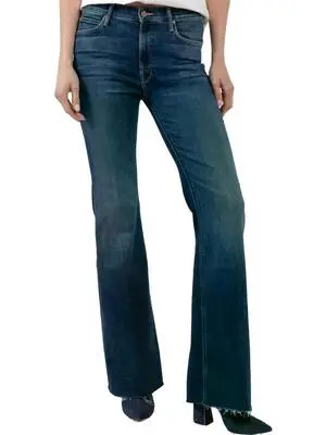 MOTHER Frayed Bell-bottom Jeans - Blue