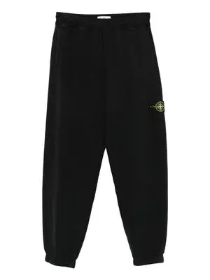 Stone Island 6200004 Logo-patch Cuffed Trousers - Black