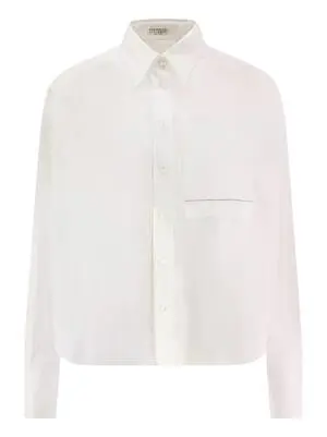 Brunello Cucinelli Beaded Trim Pocket Shirt - White