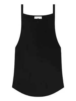 COURREGES Sleeveless Top With Curved Hem - Black
